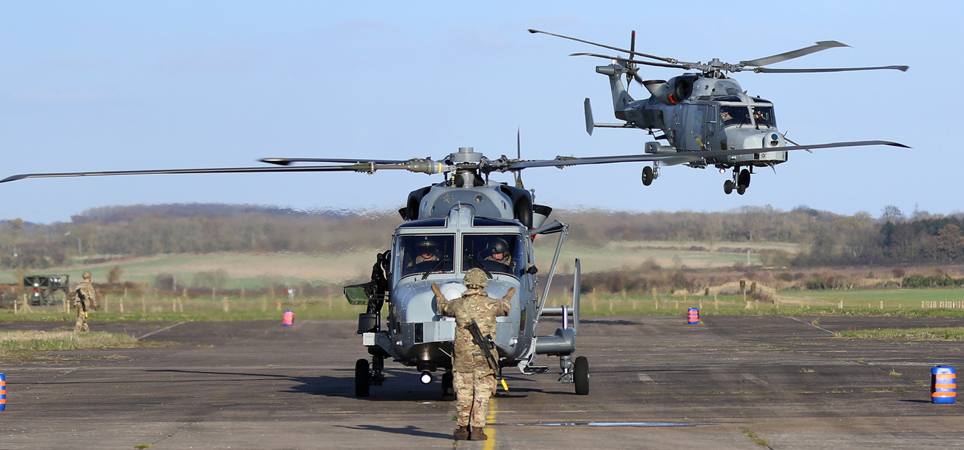 Apache and Wildcat helicopters fly together on Exercise Talon Python