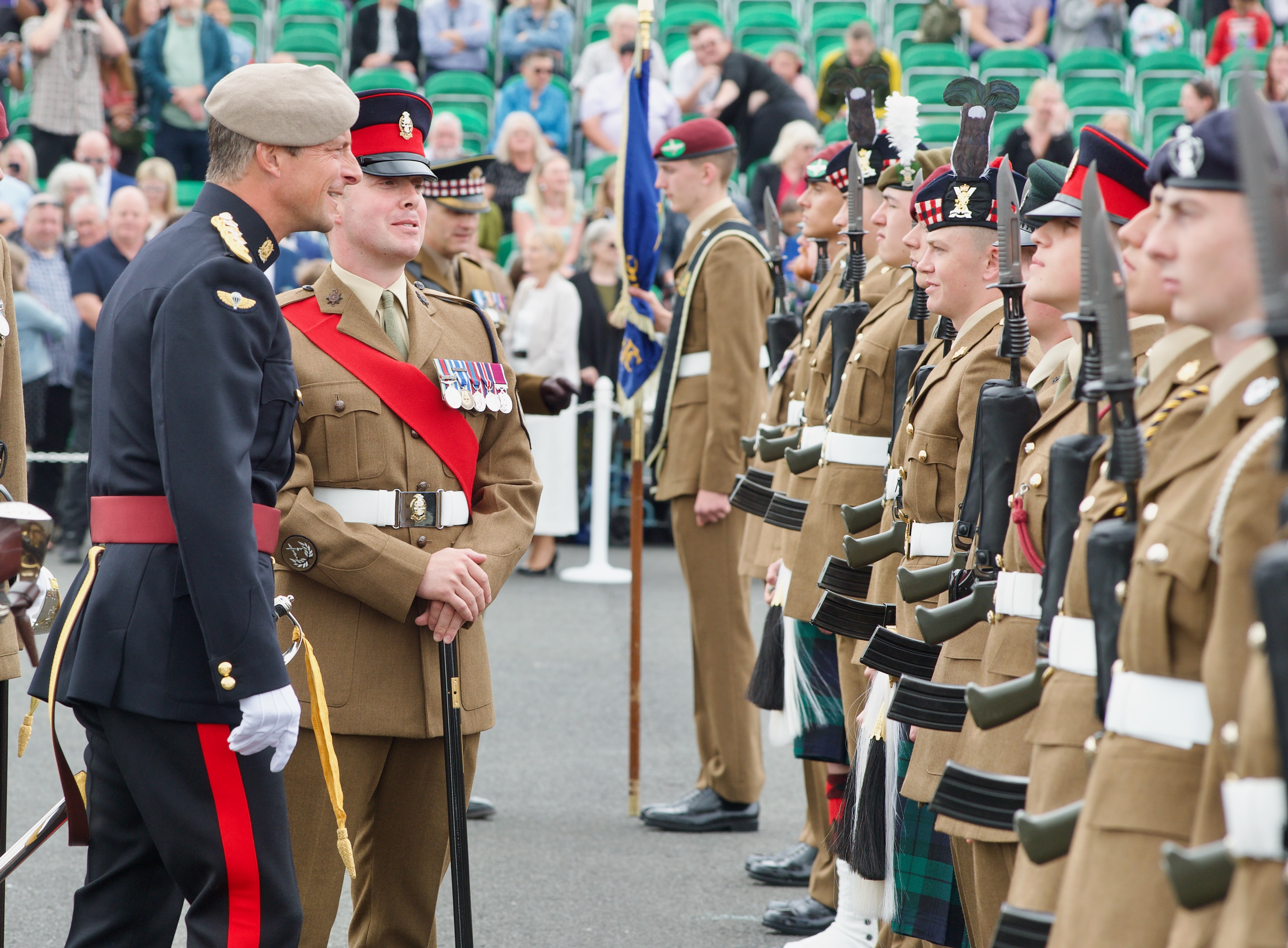 New Honorary Colonel Bear Grylls inspects hundreds of graduating Junior ...