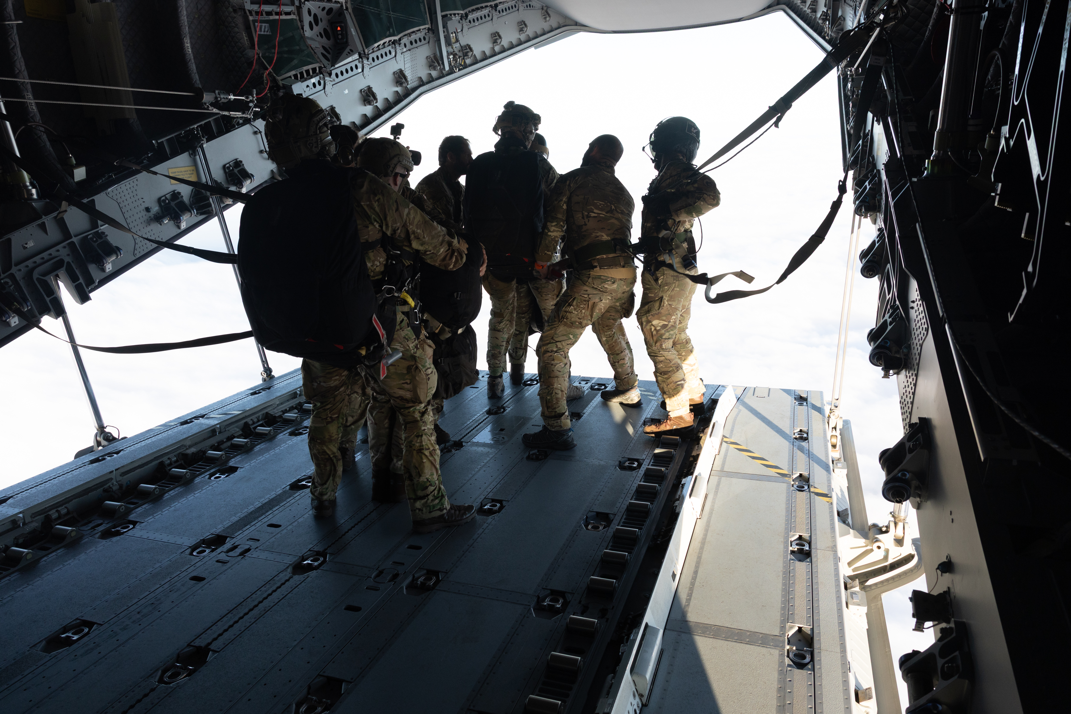 Soldiers parachute in to help remote island
